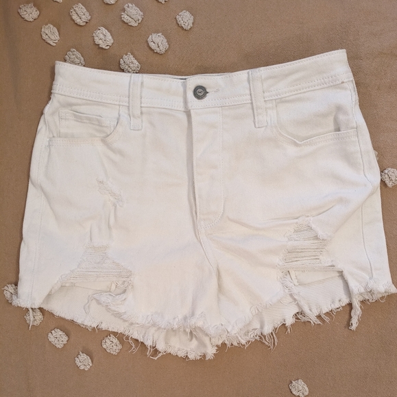 Shorts | White High Rise Frayed Short Shorts Abercrombie Fitch | Poshmark